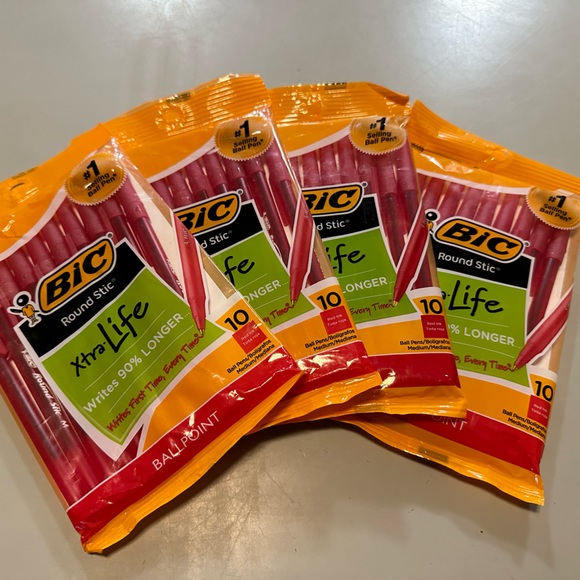 BIC | Office | Lot Of 4 Ct Pack Bic Round Stic Xtra Life Ball Pen ...